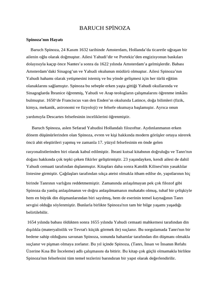 Baruch Spi̇noza | PDF