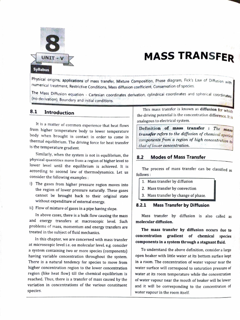 HMT Unit5 | PDF | Diffusion | Mole (Unit)