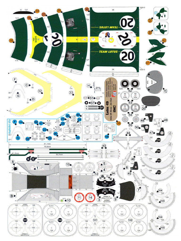 Lotus 49 - Jim Clark - Italian GP Monza 1967 (Forum Team) Stampa400 ...