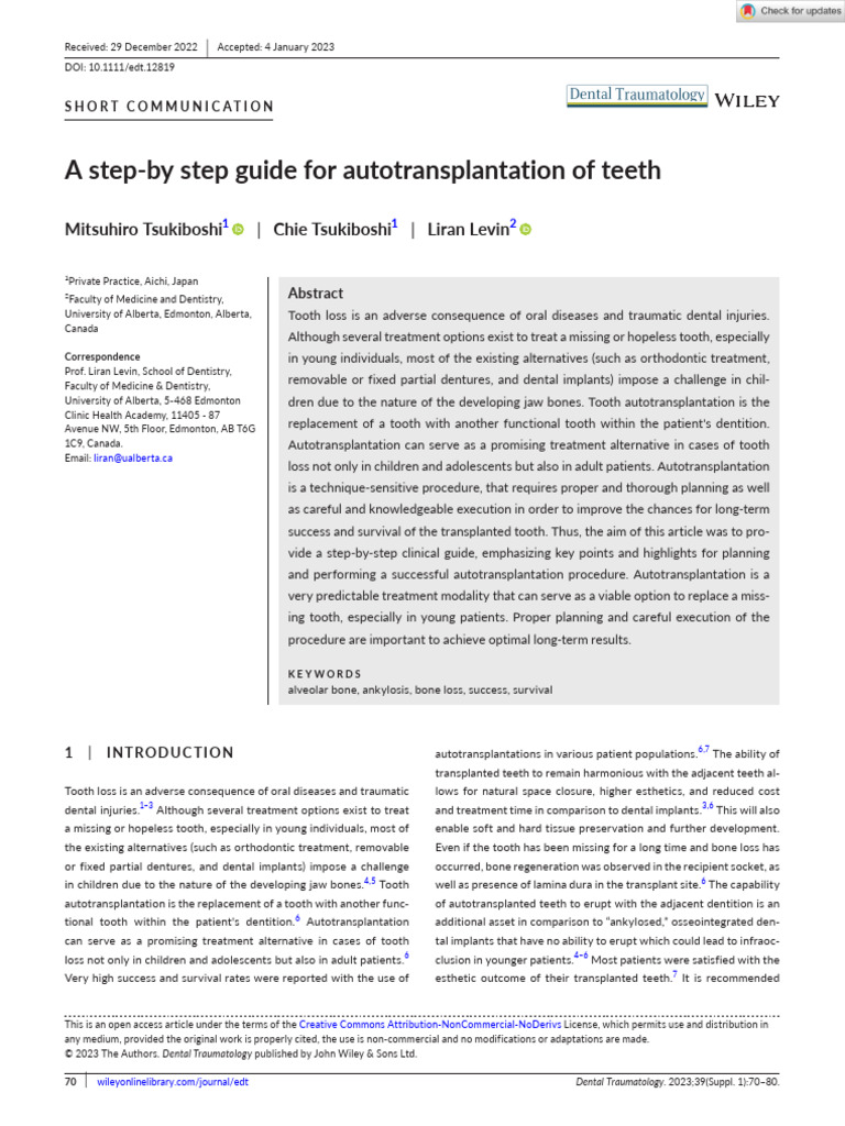 Dental Traumatology - 2023 - Tsukiboshi - A Step by Step Guide For ...