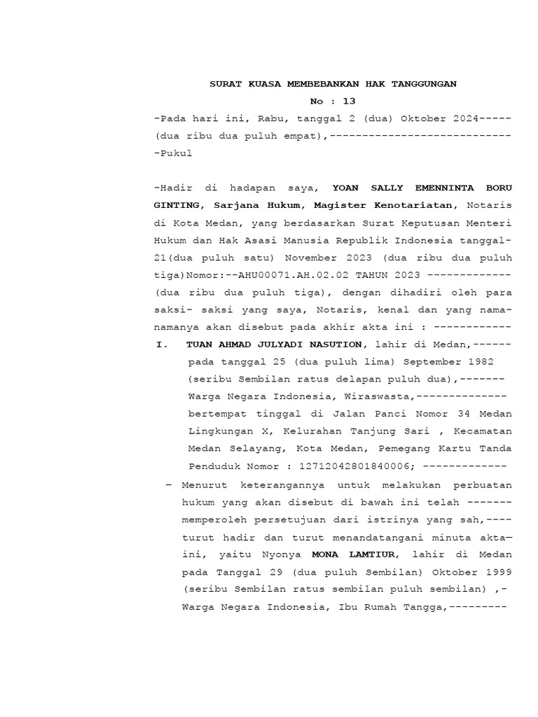 SKHMHT Yoan Baru | PDF | Indonesia