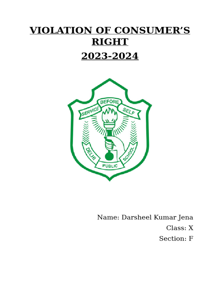 Violation of Consumer Rights (Eco Project) | PDF