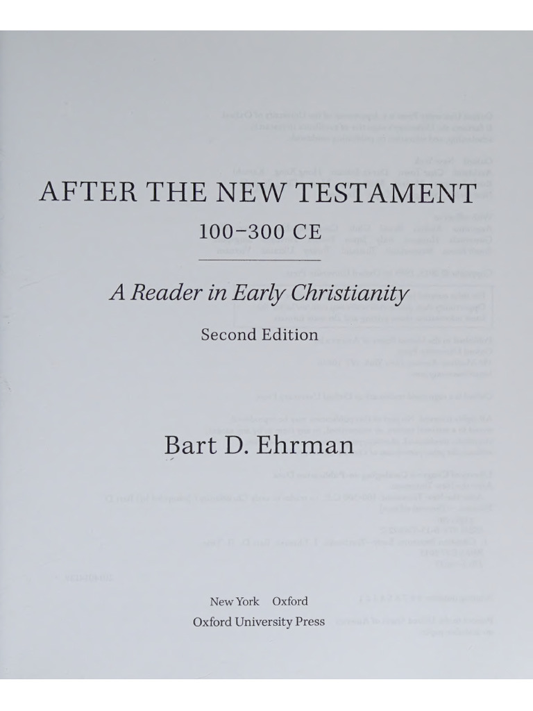 After The New Testament 100 300 Bart Ehrman Pdf