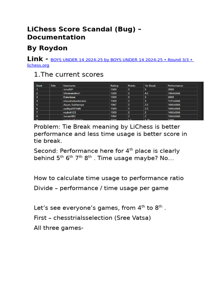 LiChess Score Scandal | PDF