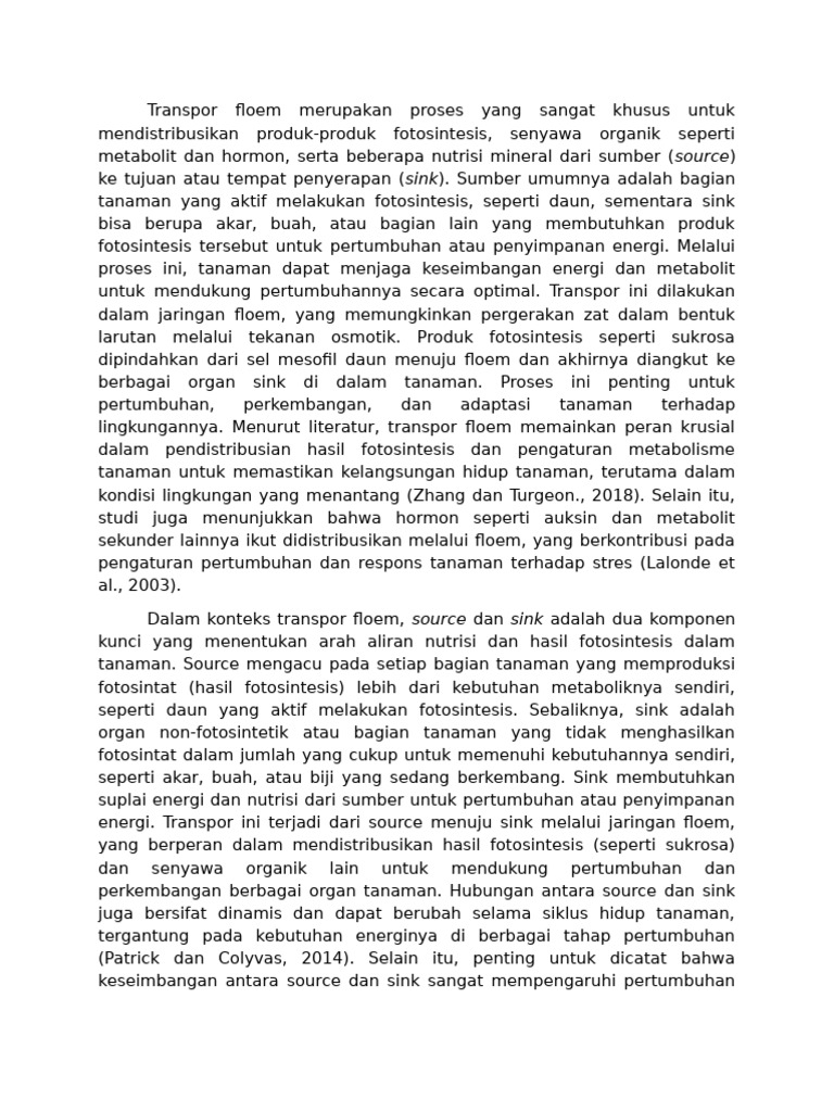 Transpor Floem | PDF
