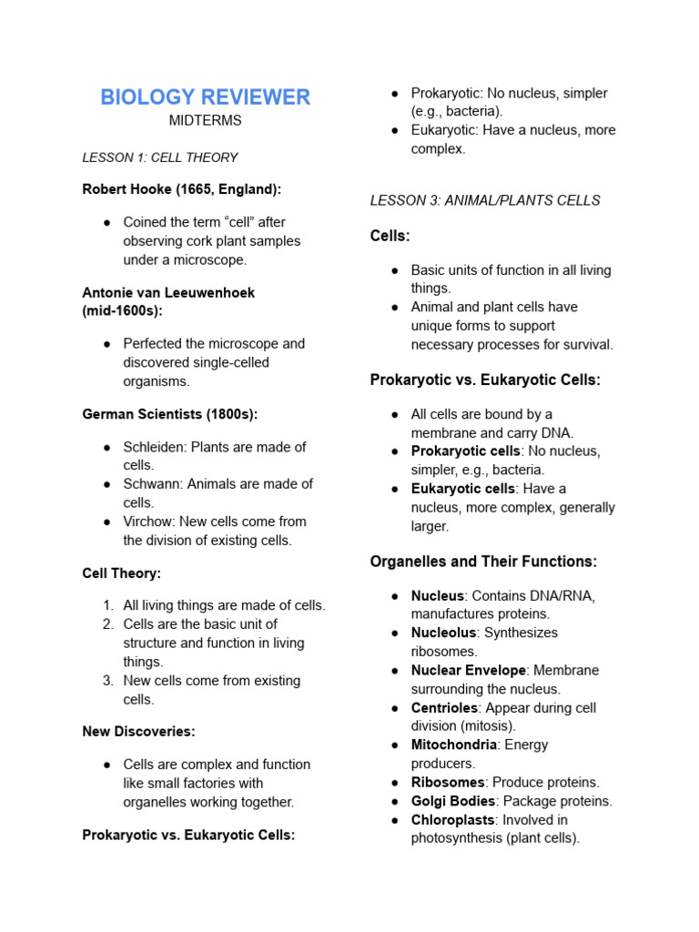 Biology Reviewer | PDF