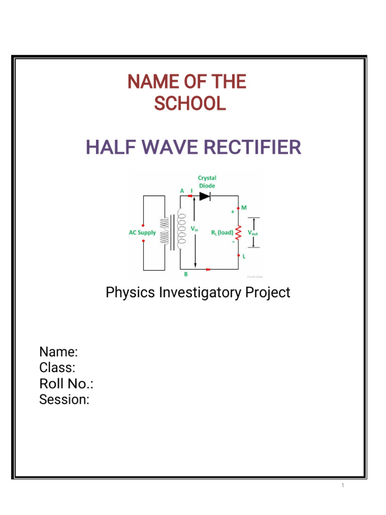 Half Wave Rectifier | PDF