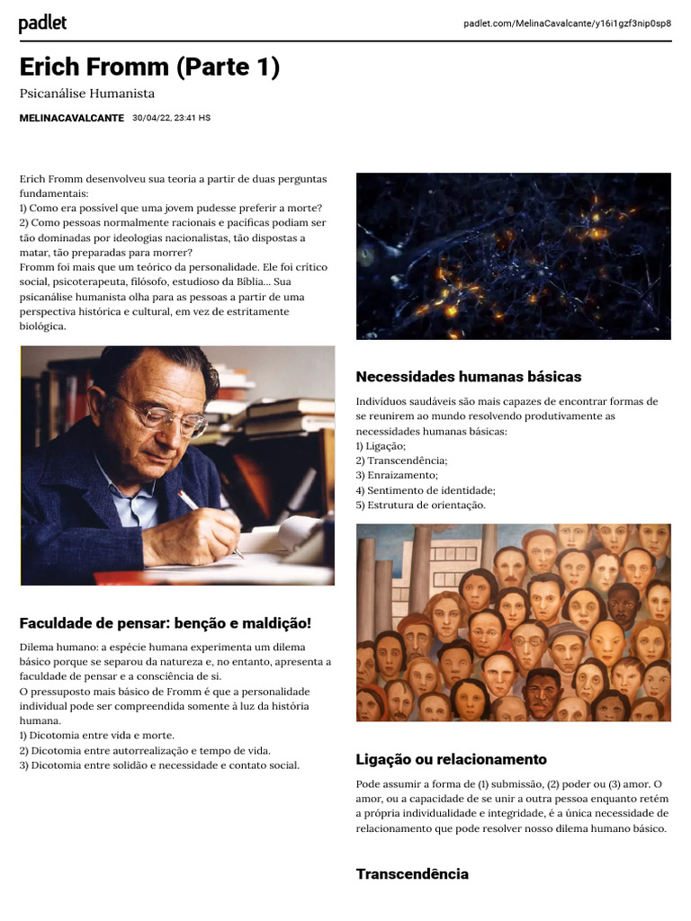 Aula - Erich Fromm (Parte 1) | PDF