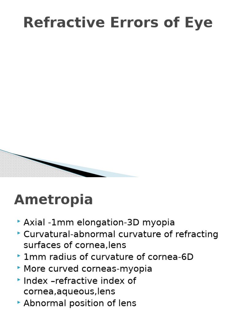 Refractive Errors of Eye | PDF