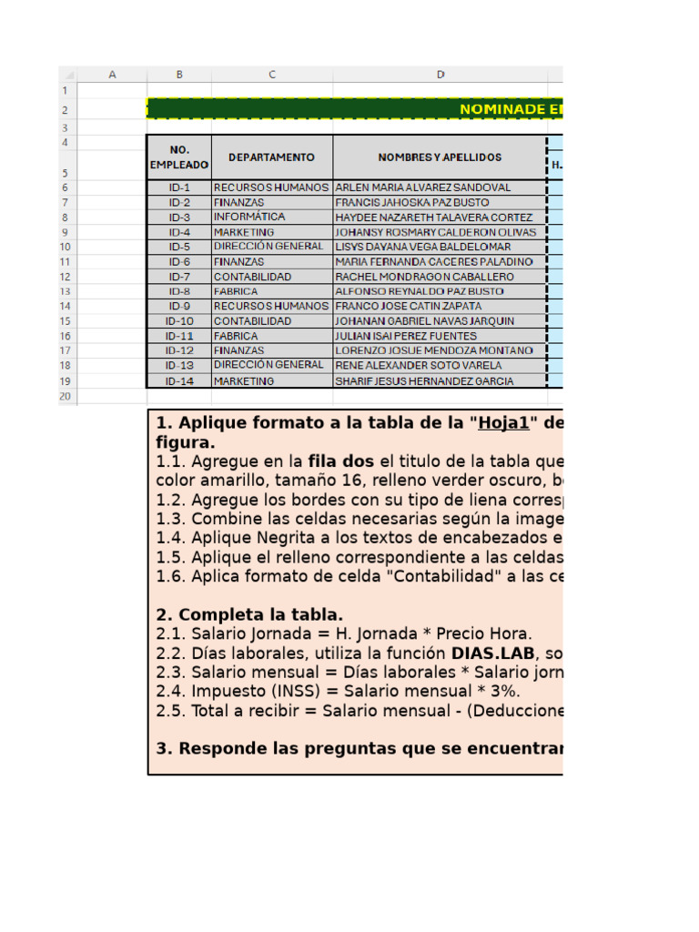 Formulas y Formatos en Excel | PDF