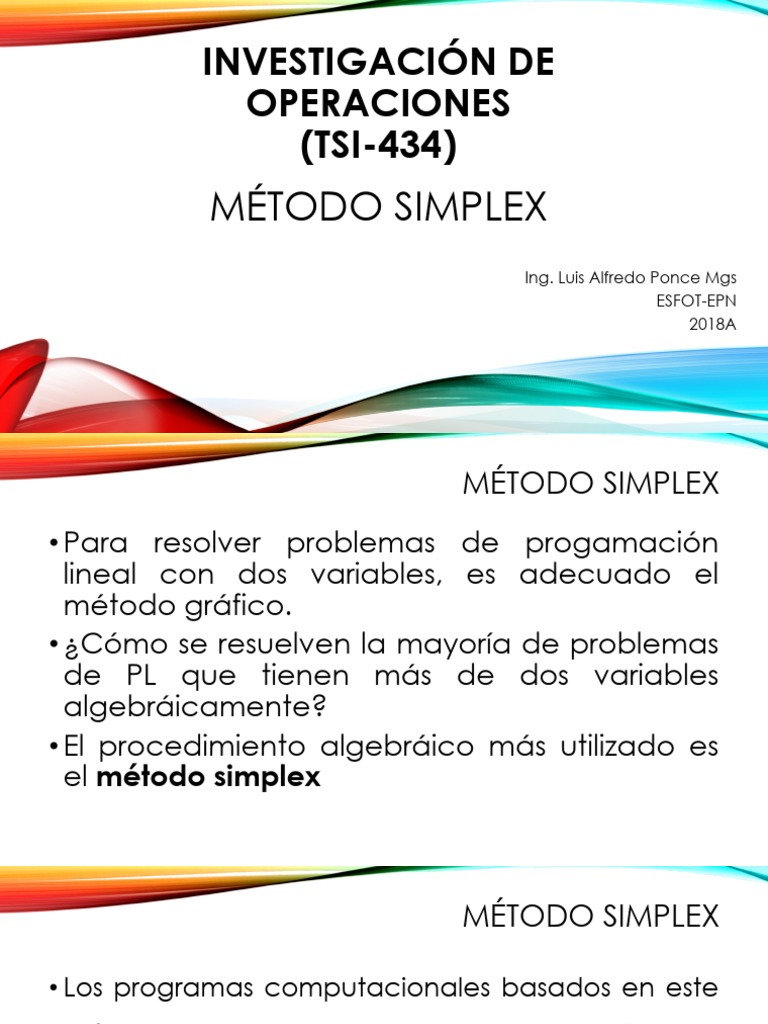 Método Simplex TSI-433 2018A | PDF