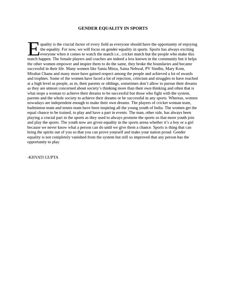 Gender Equality | PDF