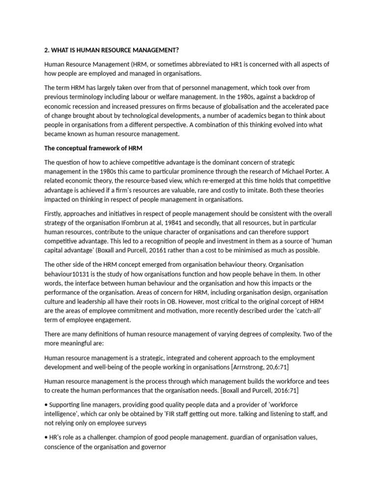 What Is Human Resource Management? | PDF