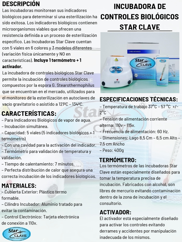 Ficha_Técnica_Incubadora_de_Controlos_Biológicos_Star_Clave[1] | PDF