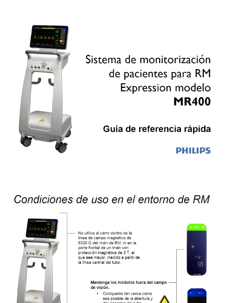 Quick-Reference Guide Rev B - Expression Patient Monitor (MR400) - Spanish - InCenter | PDF