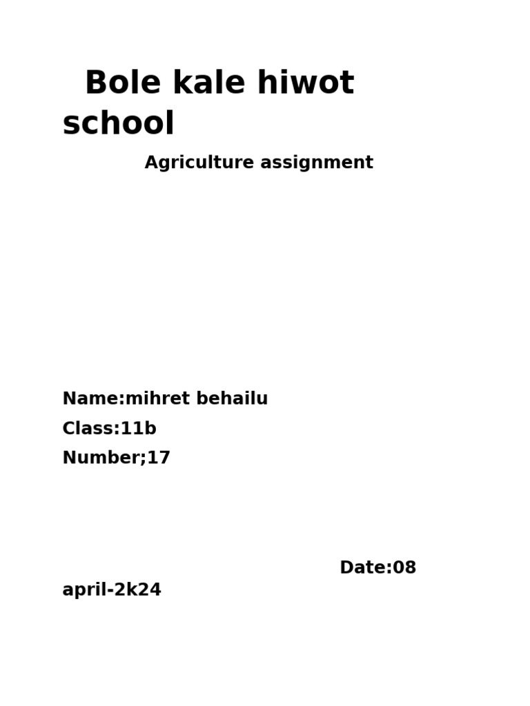 Bole Kale Hiwot School | PDF