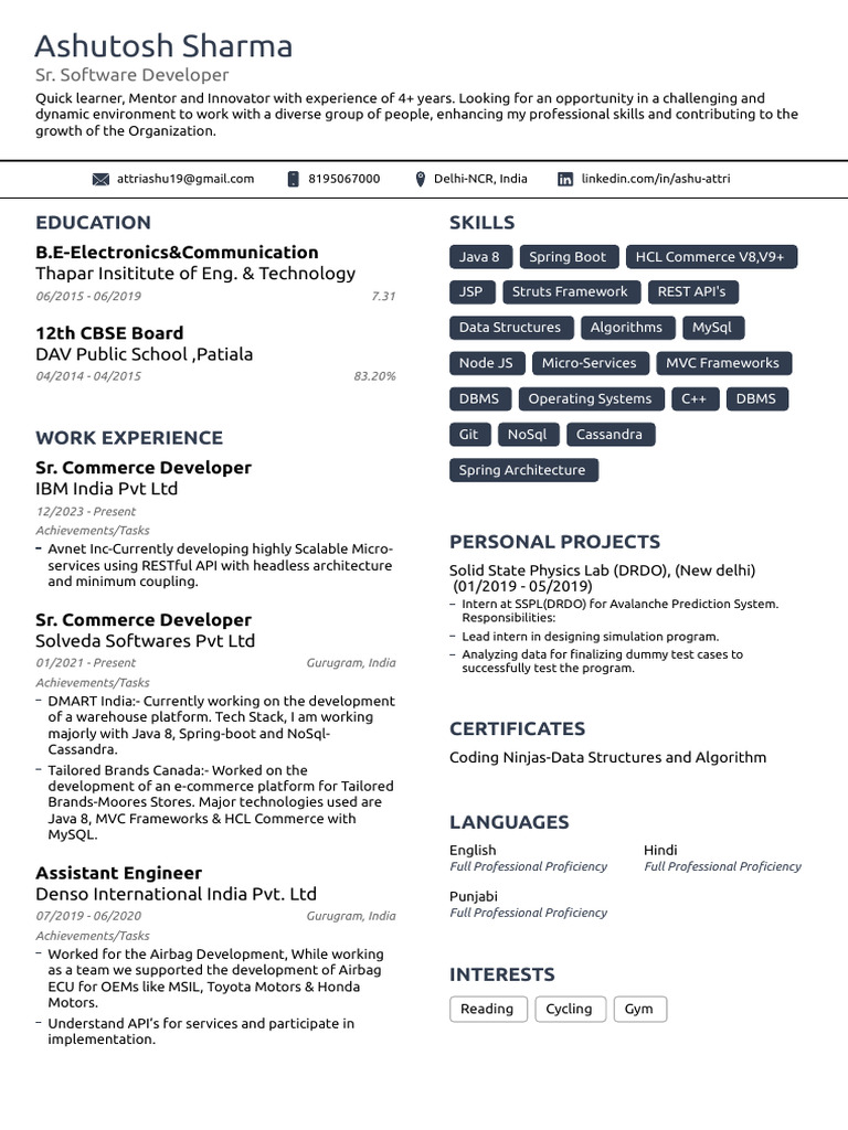 Ashutosh CV 2024 | PDF