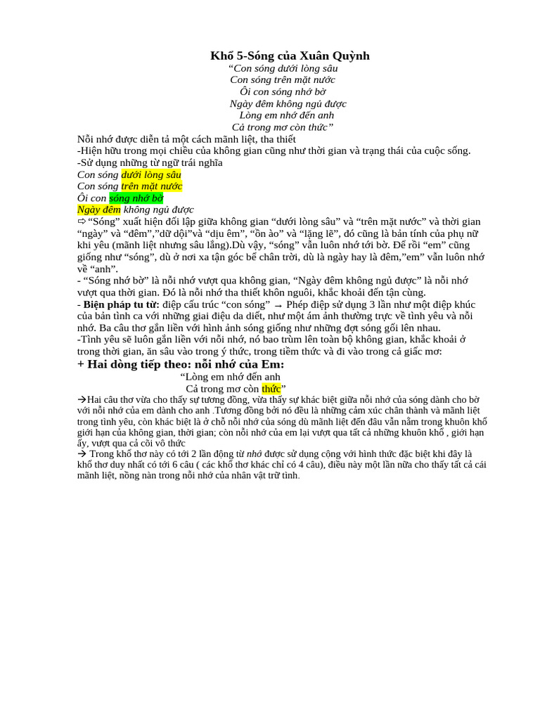 KH 5 Sóng C A Xuân Qu NH | PDF