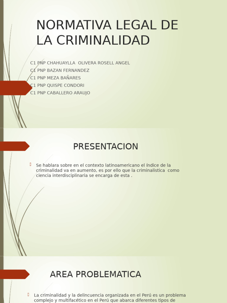 NORMATIVA LEGAL DE LA CRIMINALIDAD | PDF