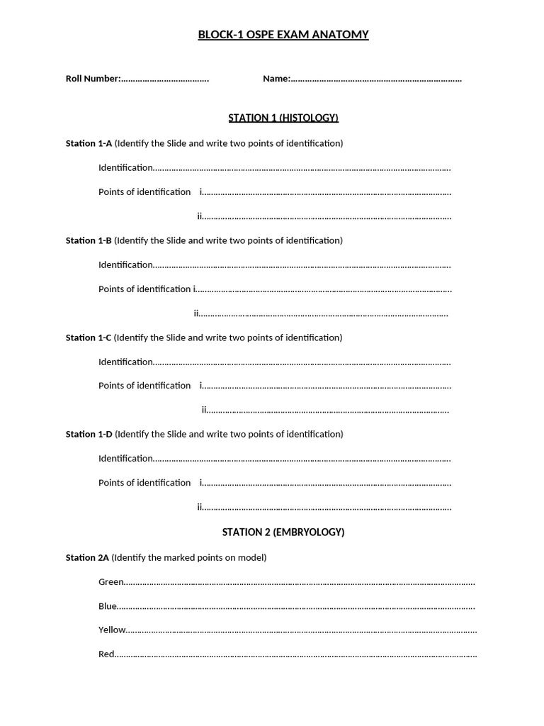 Block-1 Ospe Exam | PDF