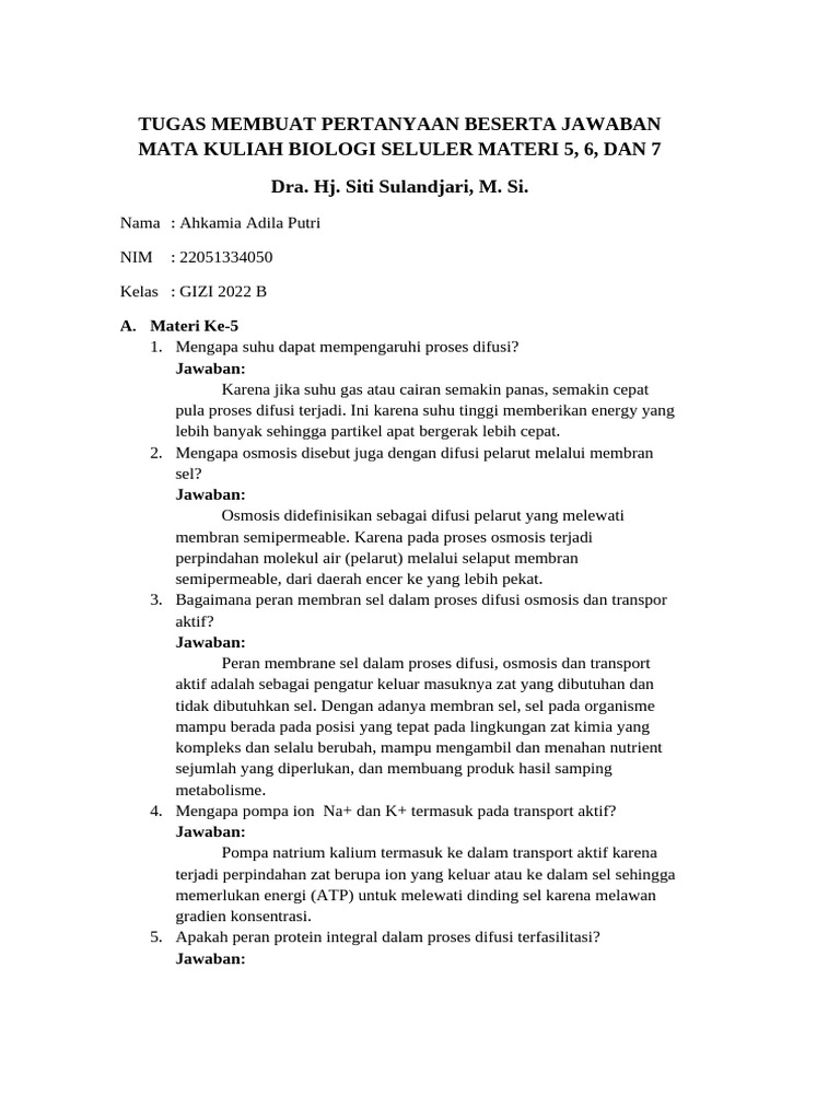 22B - Ahkamia Adila Putri - 050 - Biosel | PDF