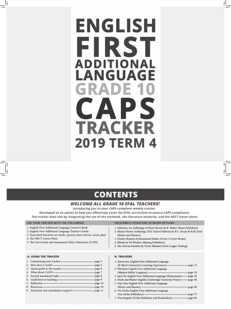 GR 10 Term 4 EFAL Tracker | PDF