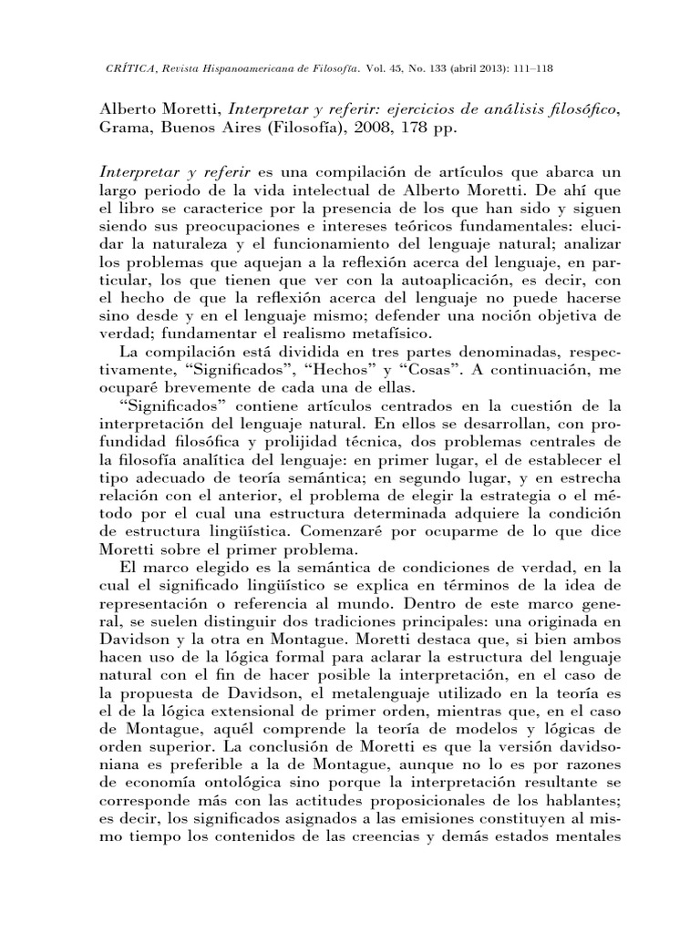 Alberto Moretti Interpretar y Referir Ej | PDF
