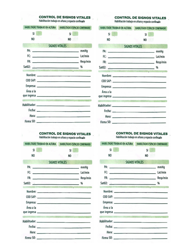 Check Medico Diario Altura Confinado | PDF