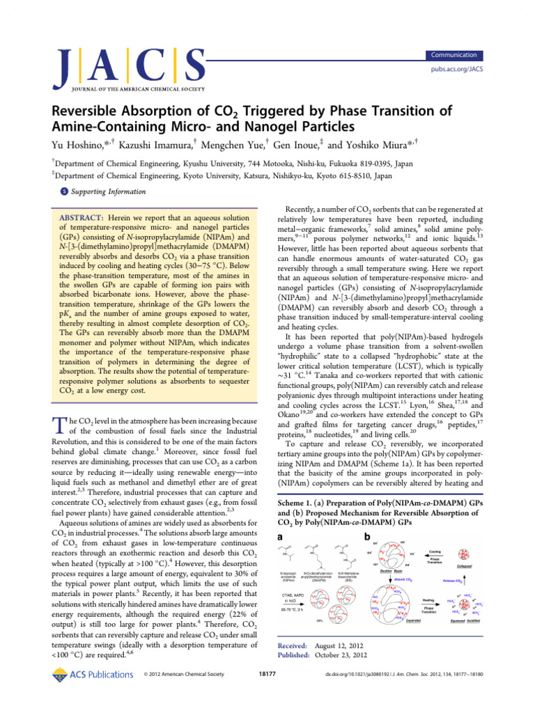Reversible Absorption of CO2 Triggered by Phase Transition of Amine ...