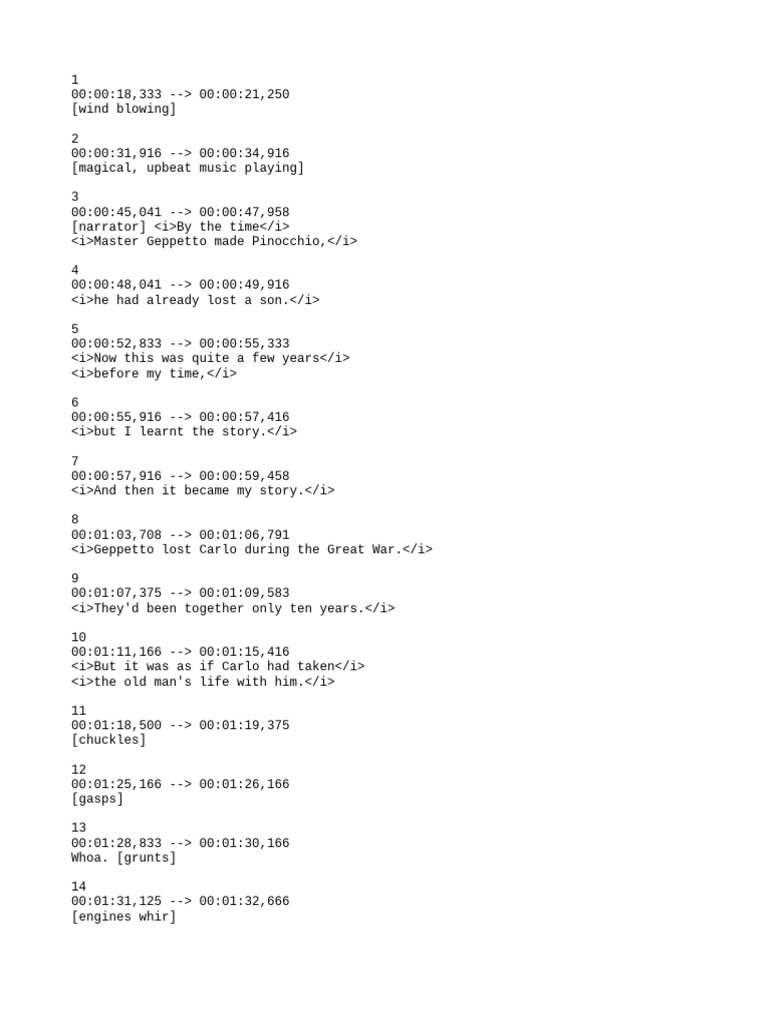 Guillermo Del Toros Pinocchio (2022) | PDF