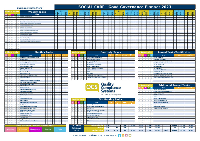 Social Care QCS Good Governance Calendar 2023 | PDF