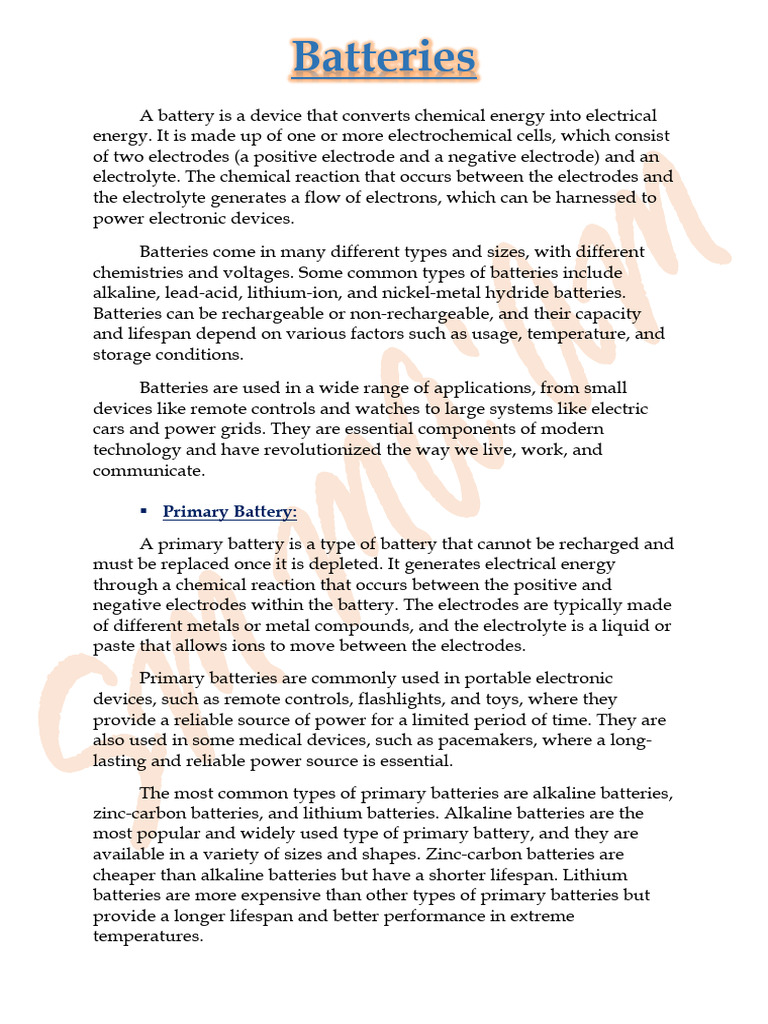 Batteries | PDF