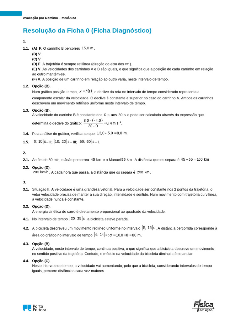 Fa11 Aval Mecanica Ficha 0 Prop Resolucao | PDF