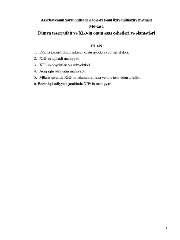 Az Rbaycan N-Xarici-Iqtisadi - Laq L Ri | PDF