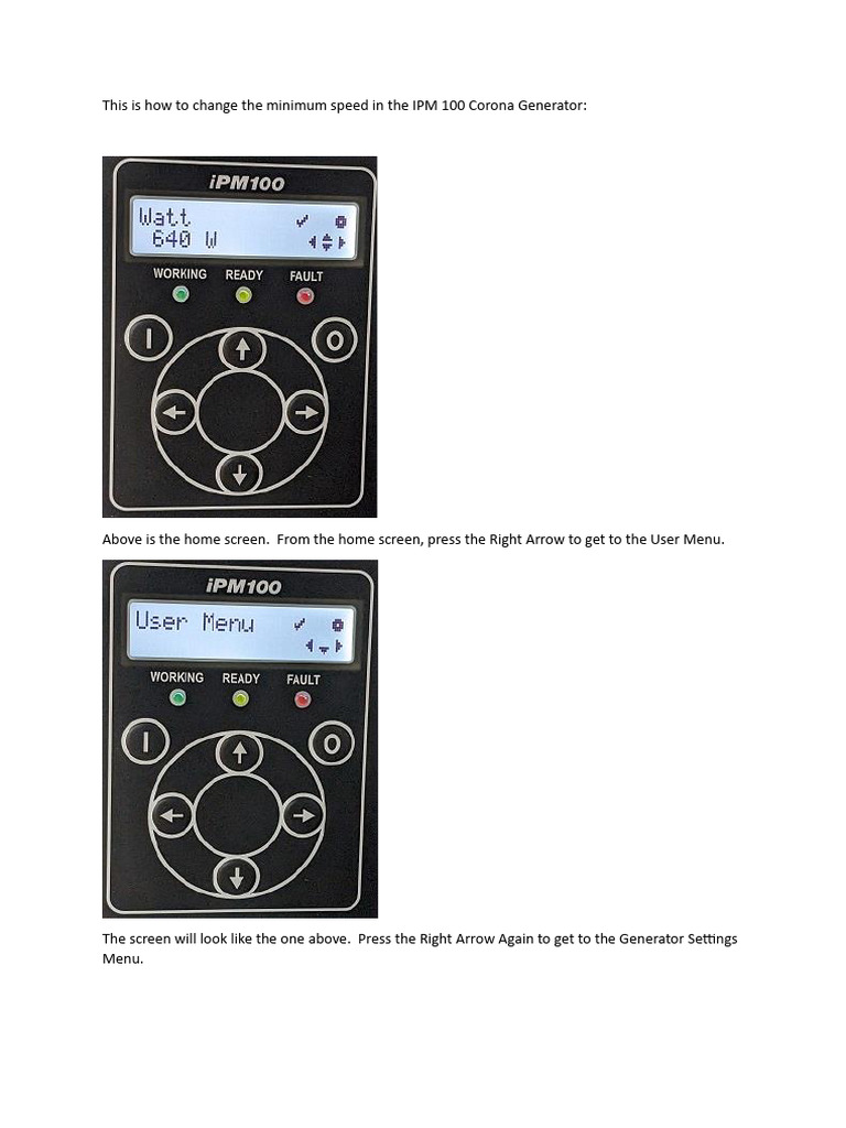 This Is How To Change The Minimum Speed in The IPM 100 Corona Generator ...