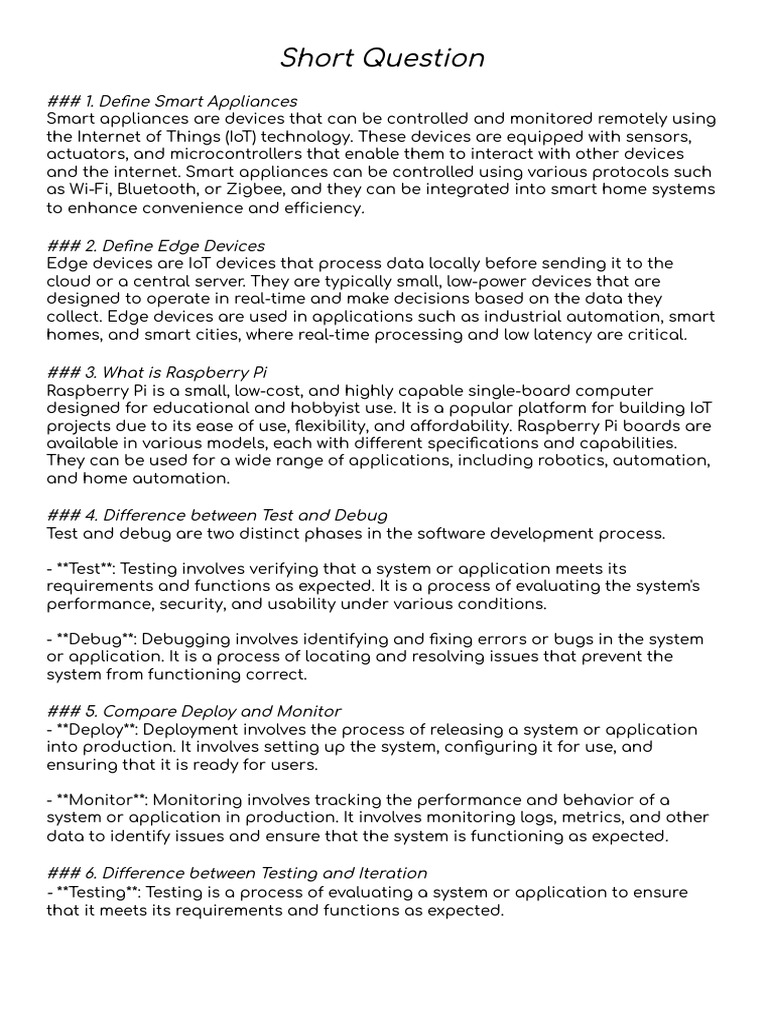 IOT CIE 2 Important Questions | PDF