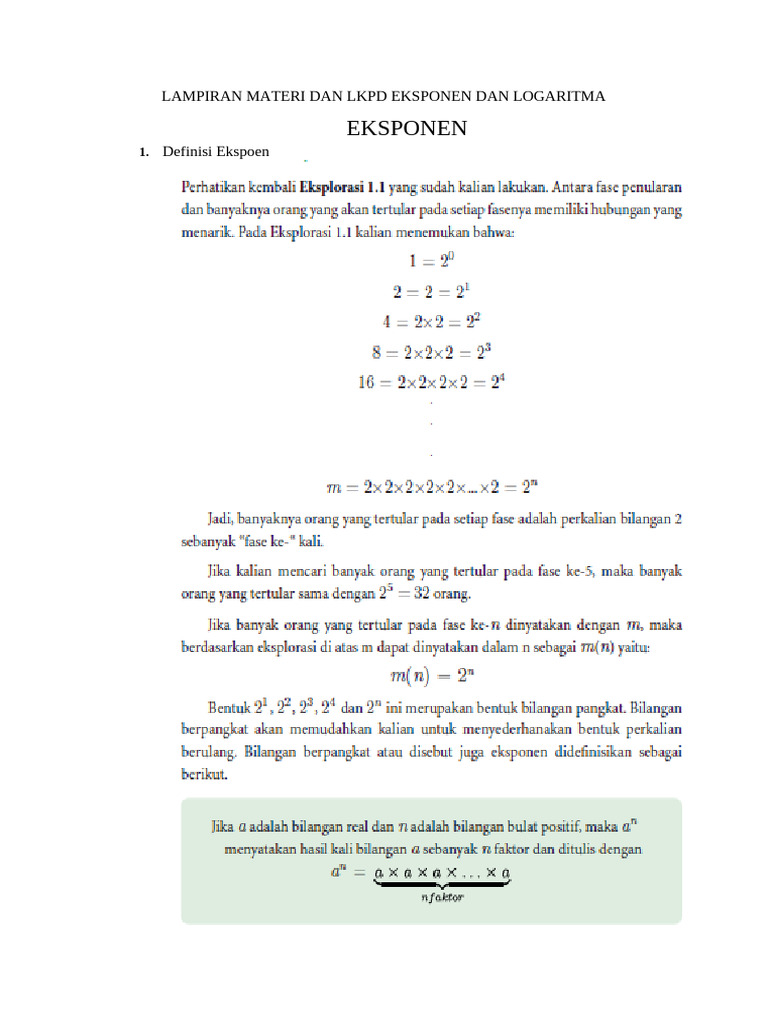 LKPD Eksponen | PDF