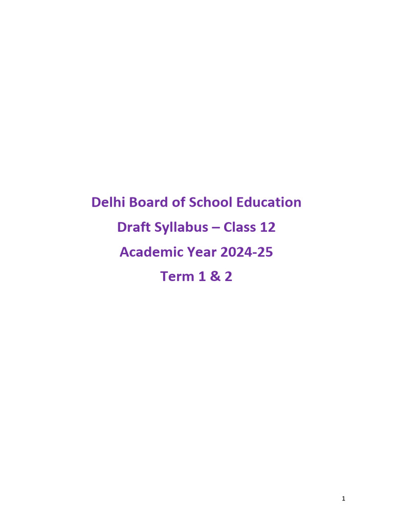 Term 1&2_Syllabus for Class 12 | PDF