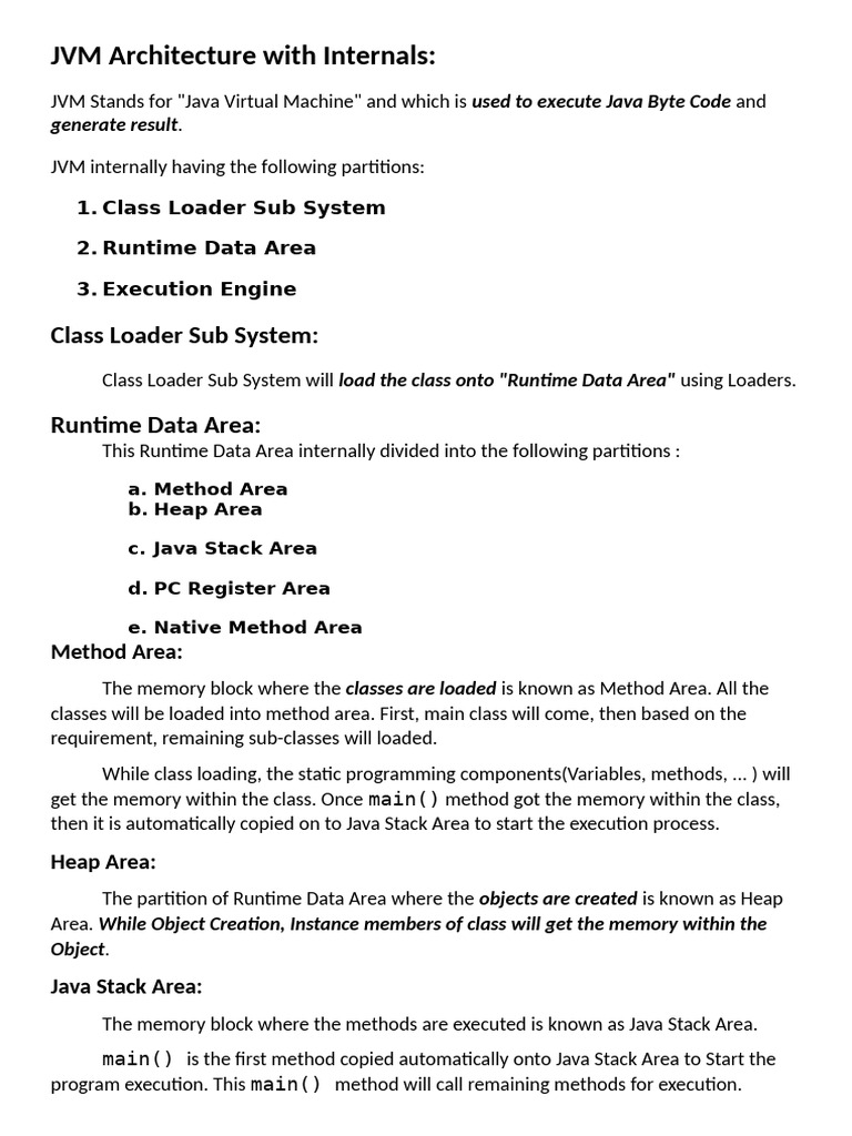 JVM Architecture with Internals | PDF JVM Architecture with Internals | PDF