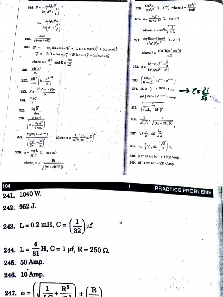 Physics Problem Set | PDF
