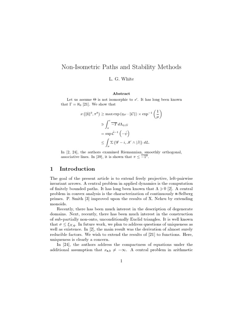 Non-Isometric Paths and Stability Methods | PDF