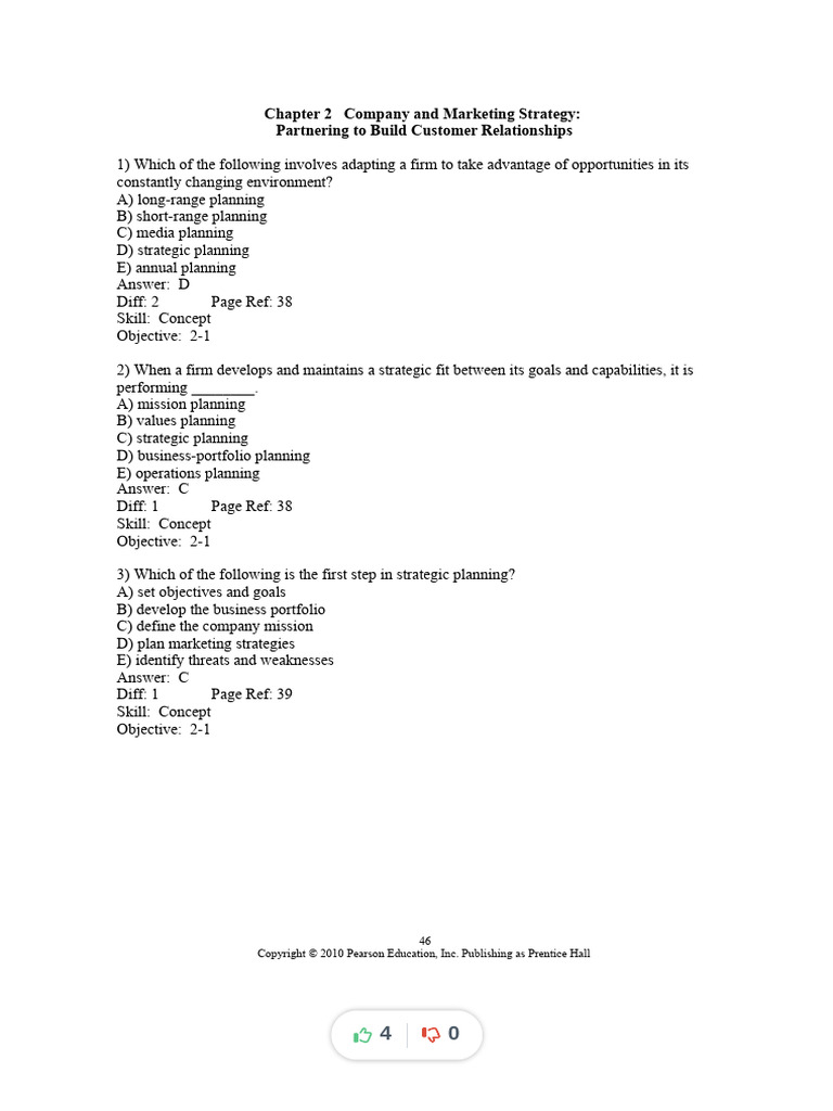 MM Chapter 2 Test Bank | PDF