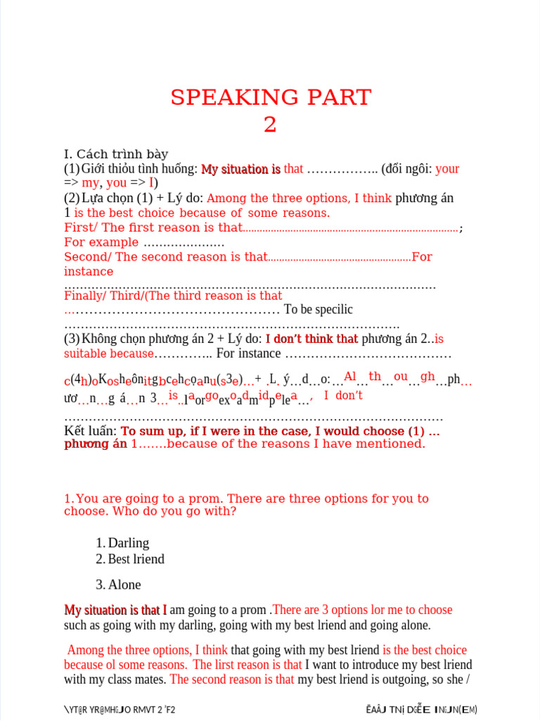PDF B 2 Speaking Part 2 Topic Updated | PDF