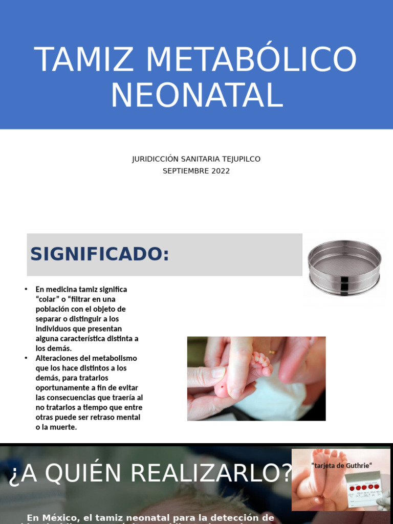 TAMÍZ METABÓLICO NEONATAL | PDF