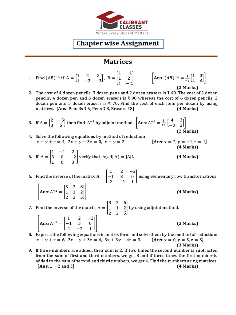 Matrices | PDF