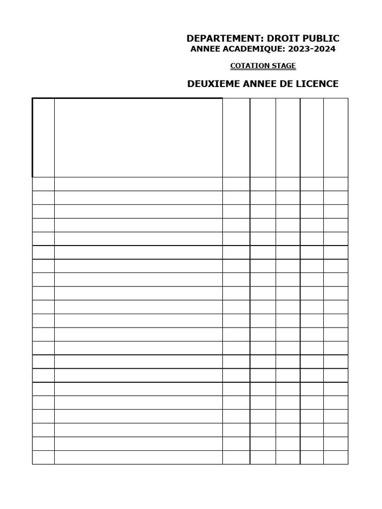 Cotation Stage l2 PUBLIC-1 | PDF
