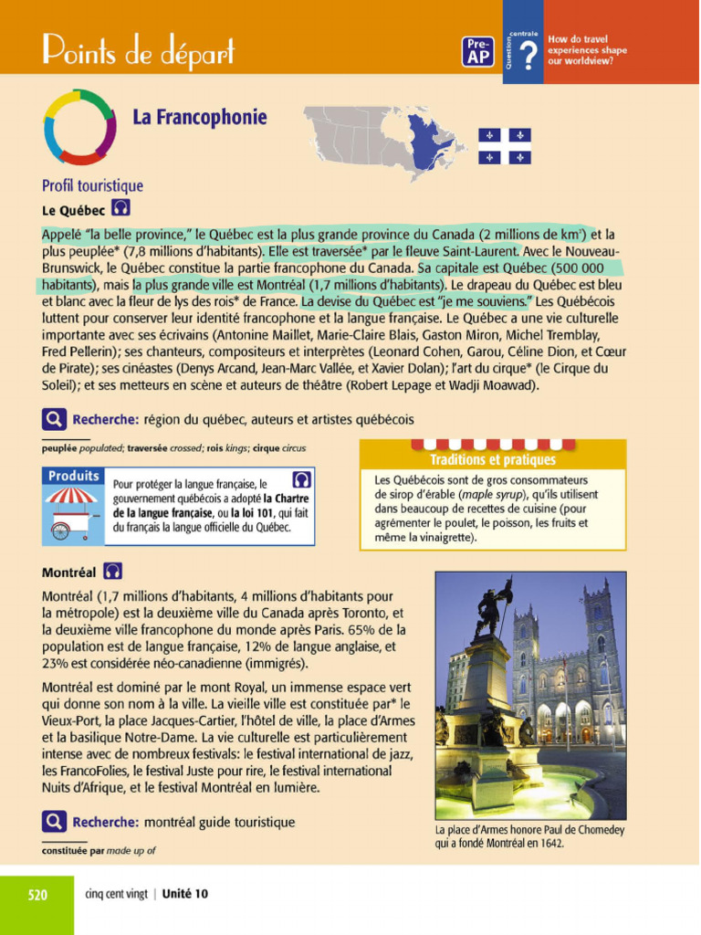 Quebec Culture Reading pt1 | PDF