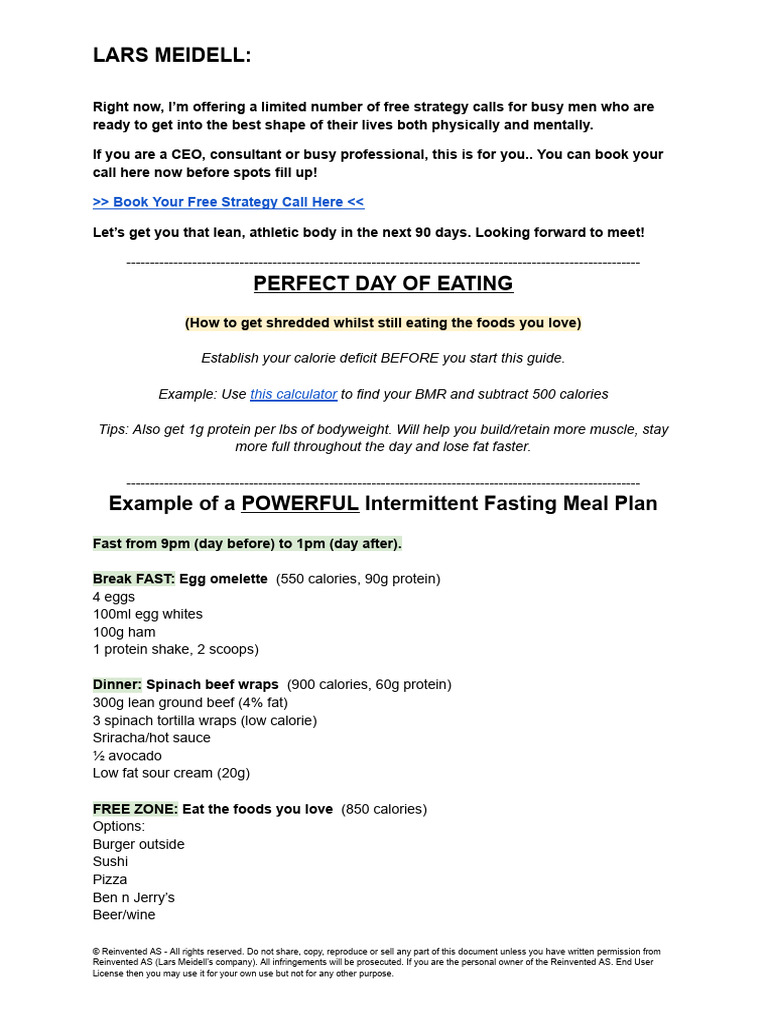 Perfect Day of Eating | PDF