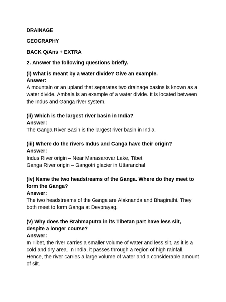 DRAINAGE class 9 | PDF