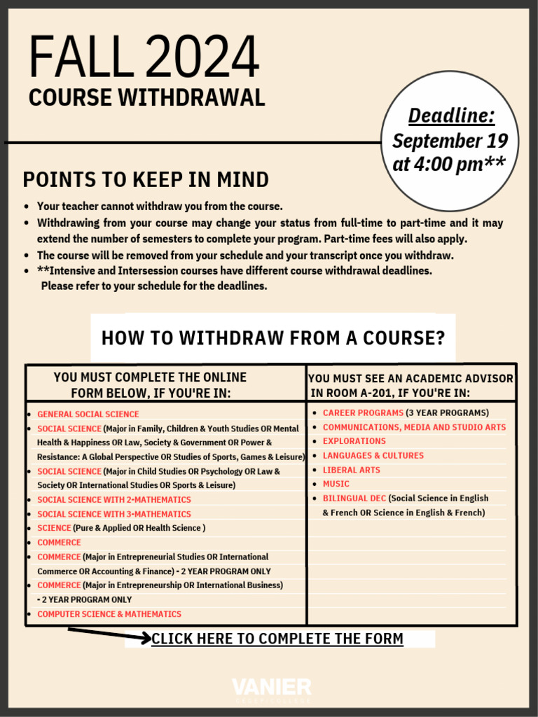Final Reminder - Course and College Withdrawal | PDF